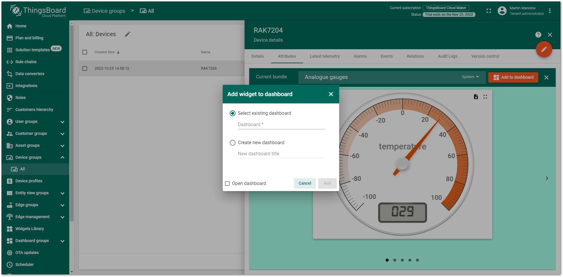 How To Configure ThingsBoard with MQTT/HTTP Integrations via WisGateOS – RAKwireless Learn