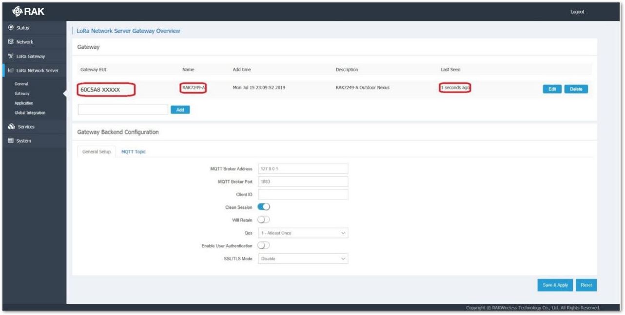 How To Configure Built In Lora Network Server Rakwireless Learn 1862