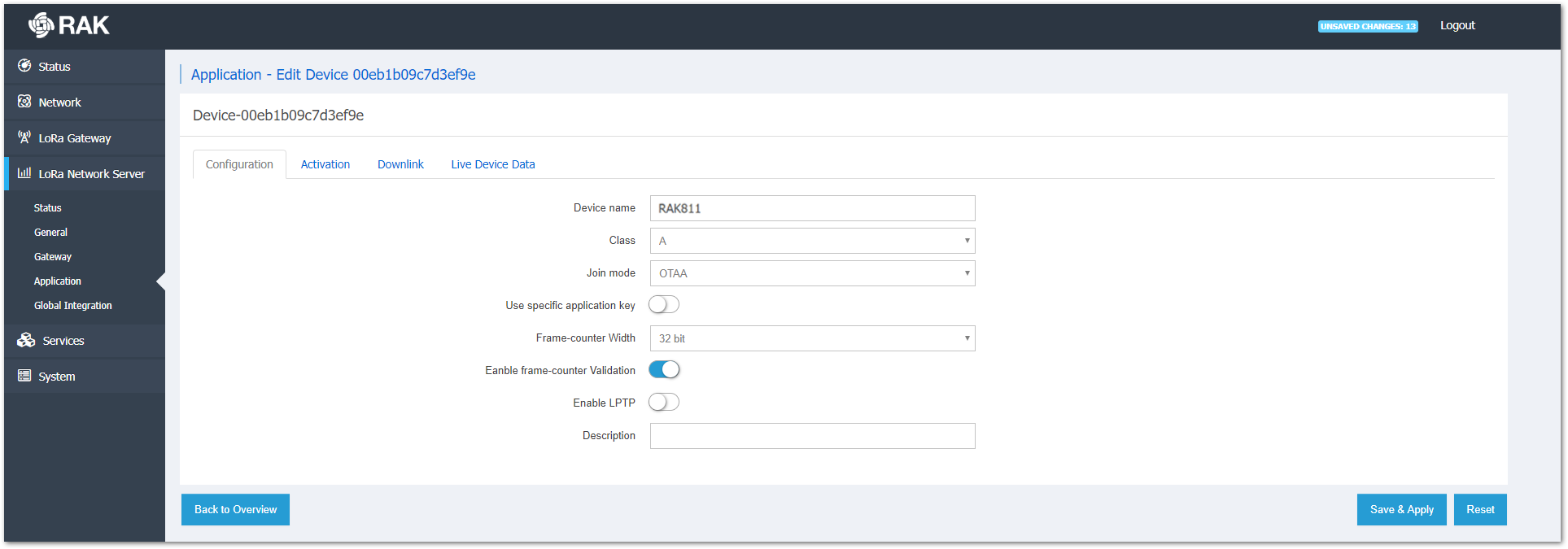 How To Configure Built-in LoRa Network Server – RAKwireless Learn