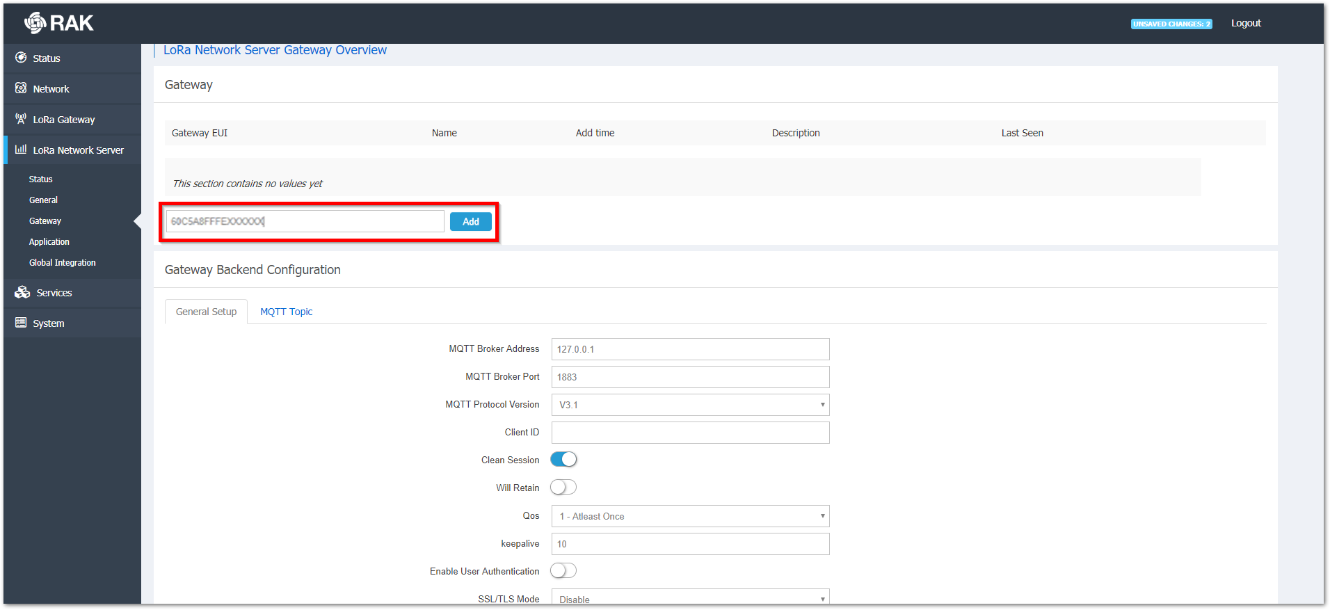 How To Configure Built-in LoRa Network Server – RAKwireless Learn
