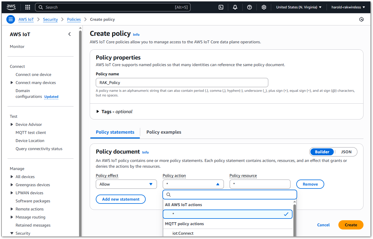 how to implement aws integration for wisgate edge v2 – RAKwireless Learn
